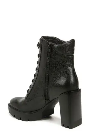 Naturalizer Prewitt Leather Lace-up Platform Bootie - Black