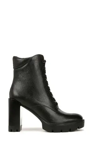Naturalizer Prewitt Leather Lace-up Platform Bootie - Black