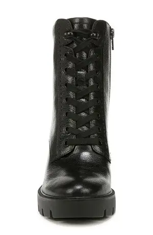 Naturalizer Prewitt Leather Lace-up Platform Bootie - Black