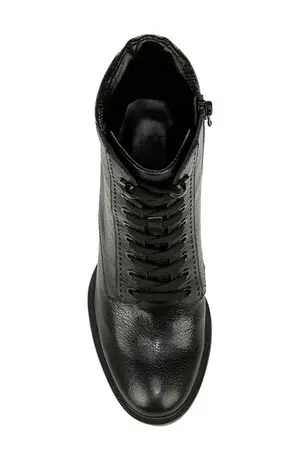 Naturalizer Prewitt Leather Lace-up Platform Bootie - Black