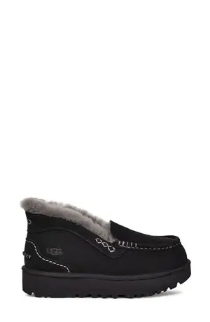 UGG Ansley Parc Genuine Shearling Platform Slipper - Black