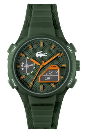 Lacoste Lc33 Silicone Strap Watch - Khaki