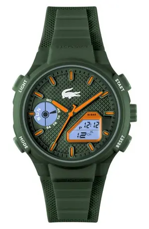Lacoste Lc33 Silicone Strap Watch - Khaki