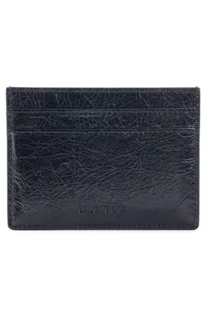 Balenciaga Le City Crackled Leather Card Case - Black