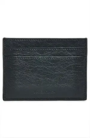 Balenciaga Le City Crackled Leather Card Case - Volcanic Rock