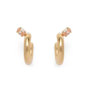 Lady Grey Lady Grey 14K Gold Hoop Earrings Gold/ Peach
