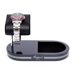 RAPPORT LONDON Watch Stand With Tray - Carbon Fibre