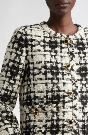 St. John Metallic Wool-blend Tweed Jacket