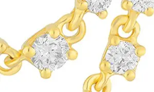 Ef Collection Diamond Chain Double Stud Earrings