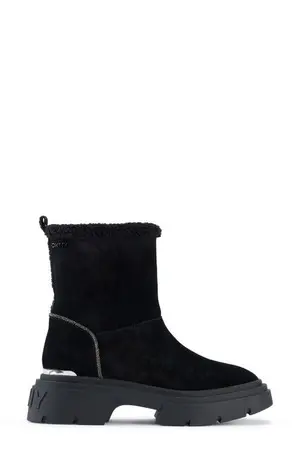 Dkny Frankie Faux Shearling Lug Sole Bootie