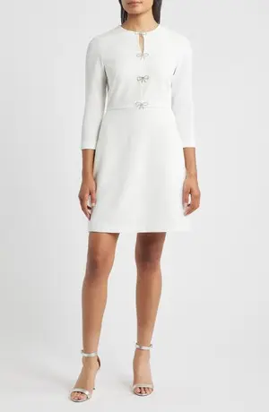 Eliza J Bow Embellished A-line Dress