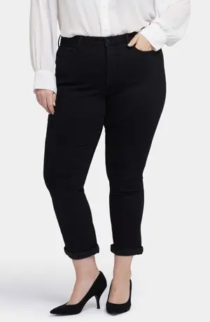 NYDJ Sheri Cheetah Cuff Ankle Slim Jeans