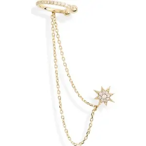 Anzie North Star Stud And Ear Cuff Chain Single Earring