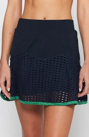 L'ETOILE SPORT Pointelle Team Skort - Navy/green
