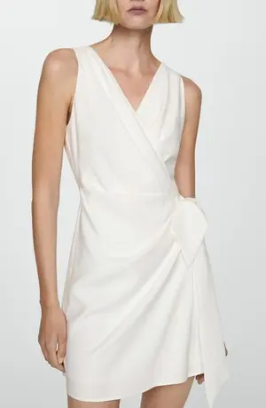 Mango Sleeveless Wrap Mini Dress