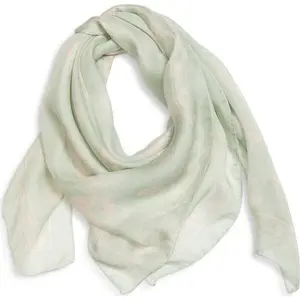 Alexander McQueen Skull Print Silk Scarf Acqua