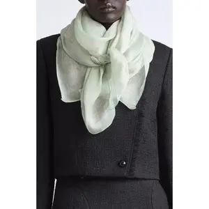 Alexander McQueen Skull Print Silk Scarf - Acqua