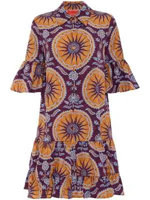 La DoubleJ Chorux Printed Mini Dress - Purple
