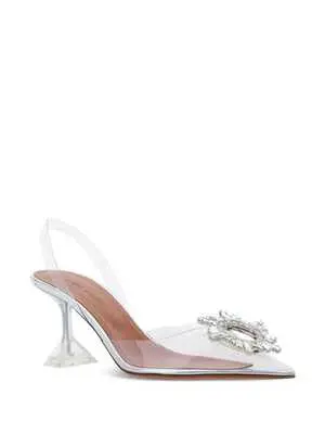Amina Muaddi 70mm Begum Pumps - Silver