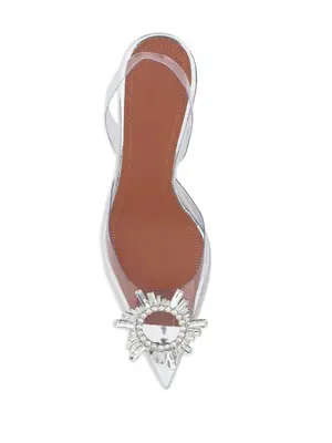 Amina Muaddi 70mm Begum Pumps - Silver
