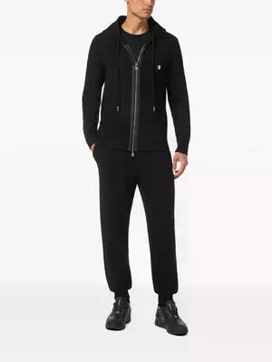 BILLIONAIRE Knitted Wool Hoodie With Satin Trim
