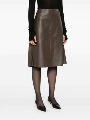 TOTEME Leather Midi Skirt