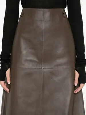 TOTEME Leather Midi Skirt