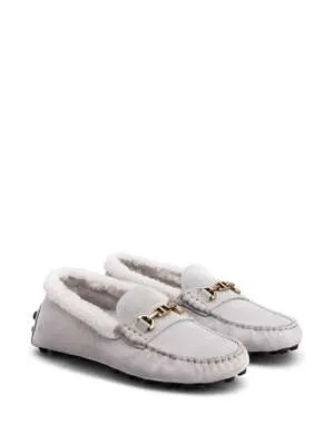 TOD'S Logo-plaque Suede Loafers