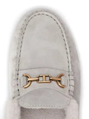 TOD'S Logo-plaque Suede Loafers