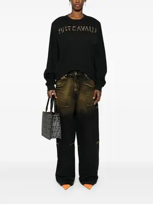 Just Cavalli Stud-detail Cotton Sweatshirt