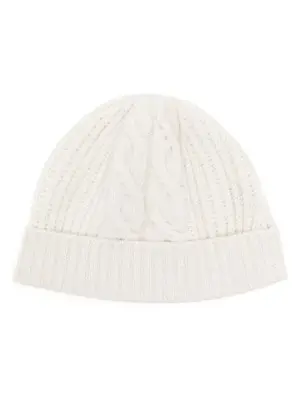 N.peal Cable Ribbed Beanie - White