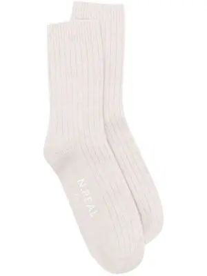 N.peal Ribbed House Socks - Neutrals