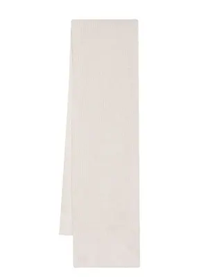N.peal Short Ribbed Scarf - Neutrals