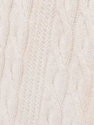 N.peal Cable Rib Scarf - Neutrals