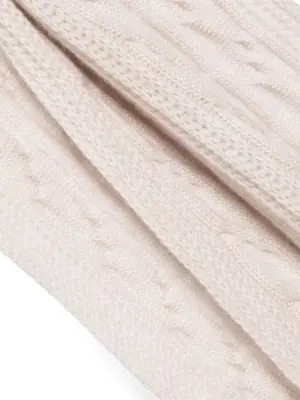 N.peal Cable Rib Scarf - Neutrals