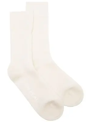 N.peal Rib-knit Cashmere Socks - White