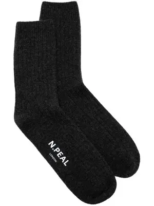 N.peal N.Peal Ribbed House Socks Grey