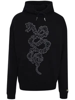 Roberto Cavalli Snake-stitch Hoodie - Black