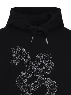 Roberto Cavalli Snake-stitch Hoodie - Black