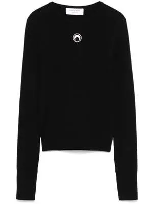 MARINE SERRE Moon Logo Knit Fitted Sweater