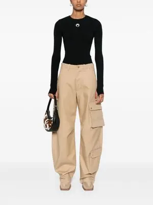 MARINE SERRE Moon Logo Knit Fitted Sweater