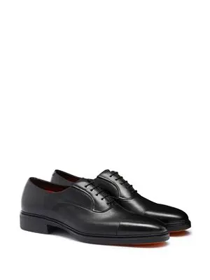 Santoni Leather Oxford Shoes - Black