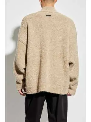 Fear Of God Logo-appliqué V-neck Sweater - Neutrals