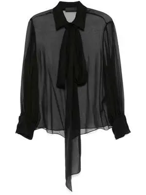 Valentino Garavani Scarf-detail Shirt - Black