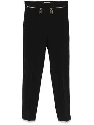 Elisabetta Franchi Straight-leg Crepe Trousers - Black