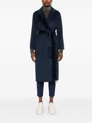 TWINSET Feather-trim Wool-blend Coat