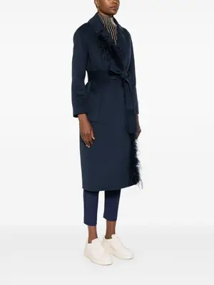 TWINSET Feather-trim Wool-blend Coat