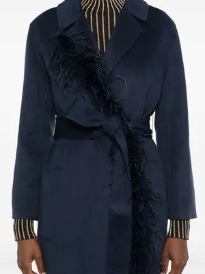 TWINSET Feather-trim Wool-blend Coat