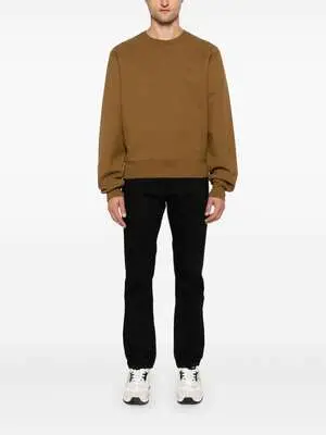 Saint Laurent Logo-embroidered Sweatshirt - Brown