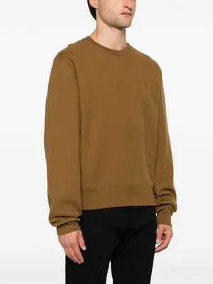 Saint Laurent Logo-embroidered Sweatshirt - Brown